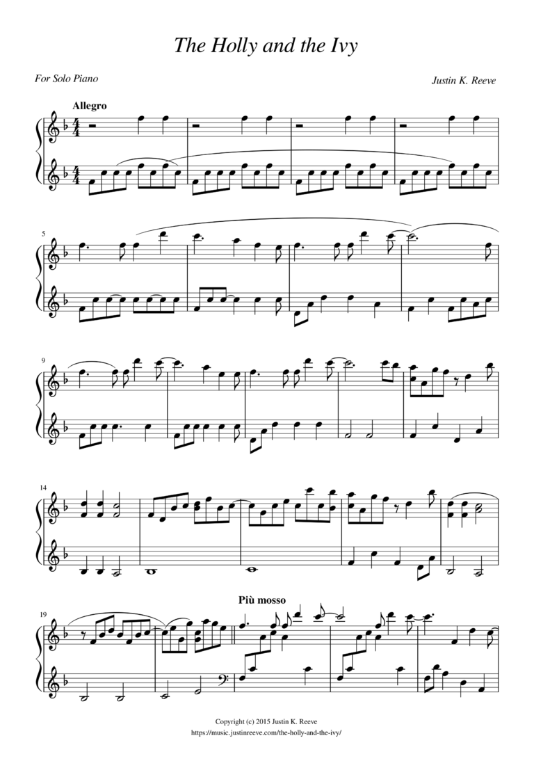 The Holly and the Ivy – Music by Justin K. Reeve